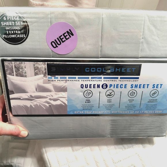 Simply Cool | Bedding | Simply Cool Cooling Queen Sheet Set Light Blue ...